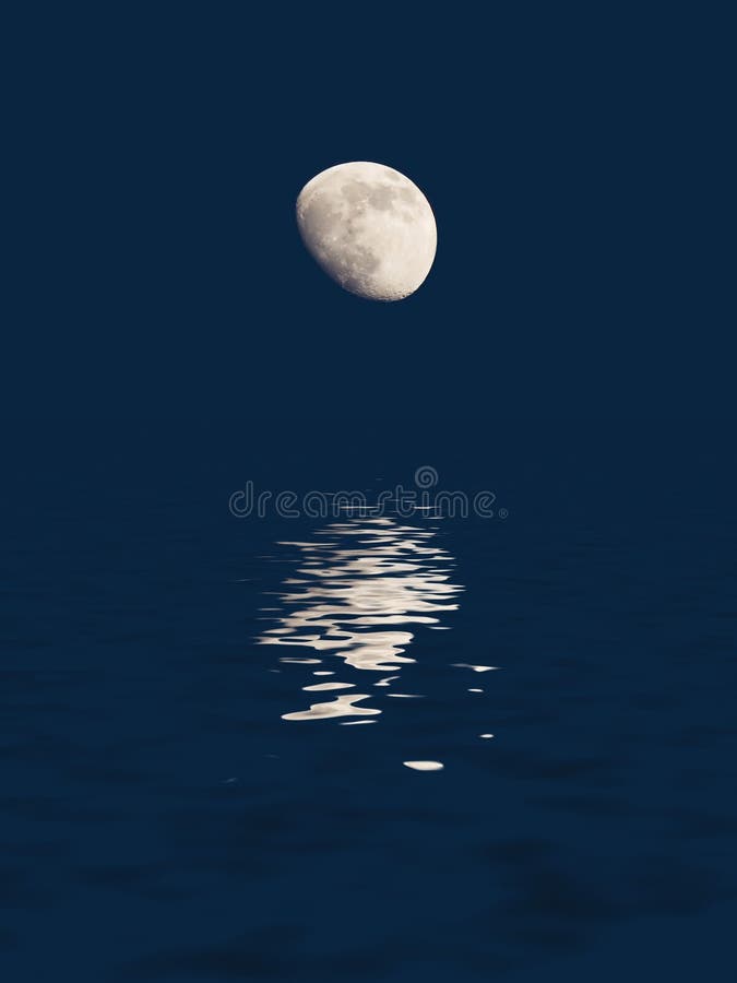 Moon reflected on water stock photo. Image of craters - 16209480