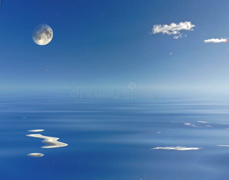 Moon reflection stock photo. Image of water, wave, horizon - 4287510