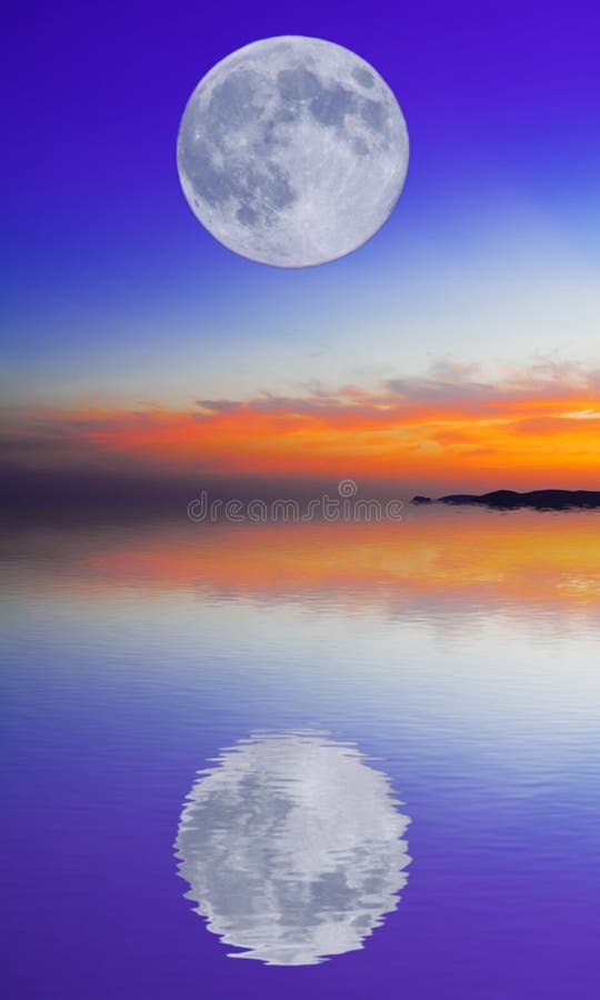 Moon reflection stock photo. Image of pond, beautiful - 44882326