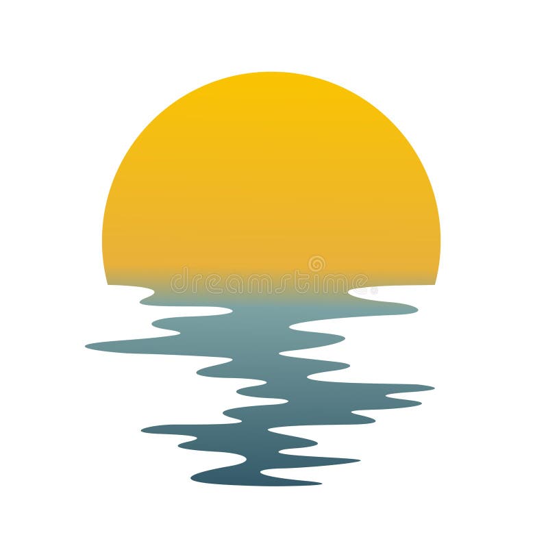 Moon with Reflection in the Water. Stock Vector - Illustration of water ...