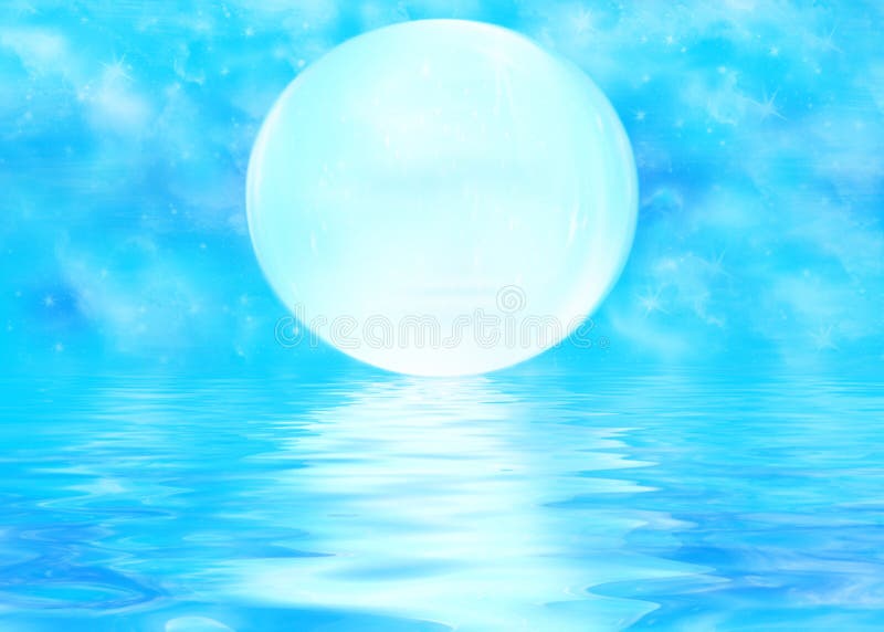 Moon and rippled water stock illustration. Illustration of surface ...