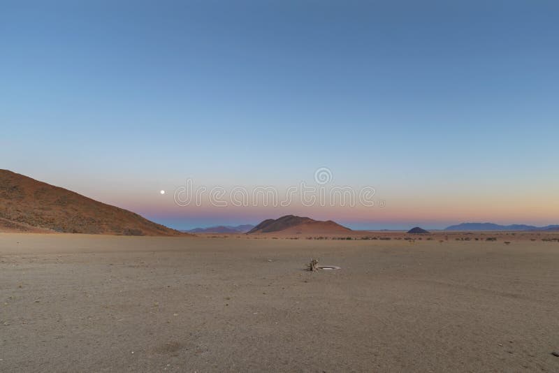 Moon Rise As the Sun Set in Namib Desert Stock Image - Image of nature ...