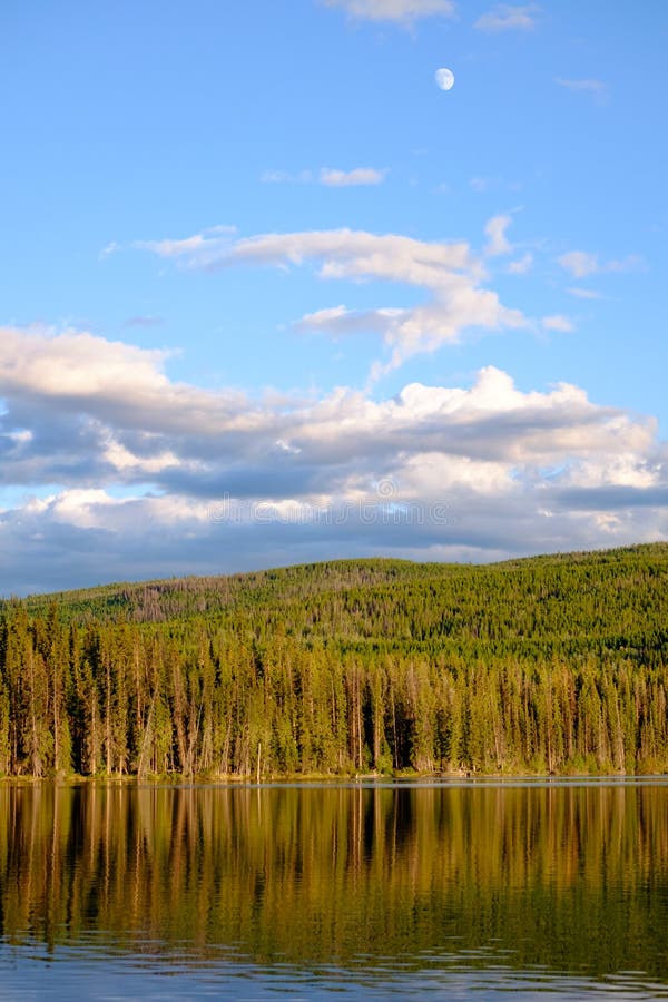 Moon rise over the lake stock photo. Image of night, ocean - 57599436