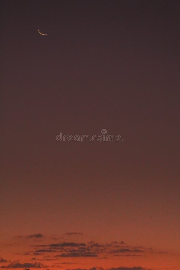 The moon rise in red sky stock photo. Image of moon - 173703752