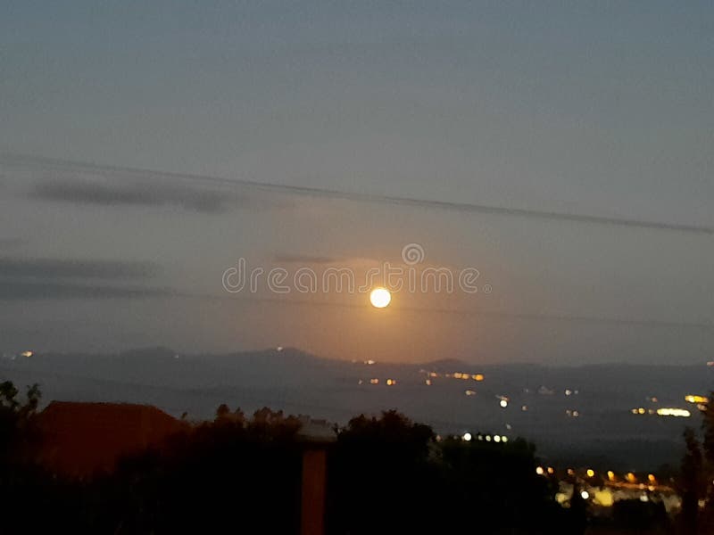 Moon Rising Above the Golan Stock Photo - Image of night, horizon ...