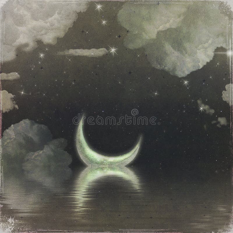 Moon river stock illustration. Illustration of tree, snow - 26391387