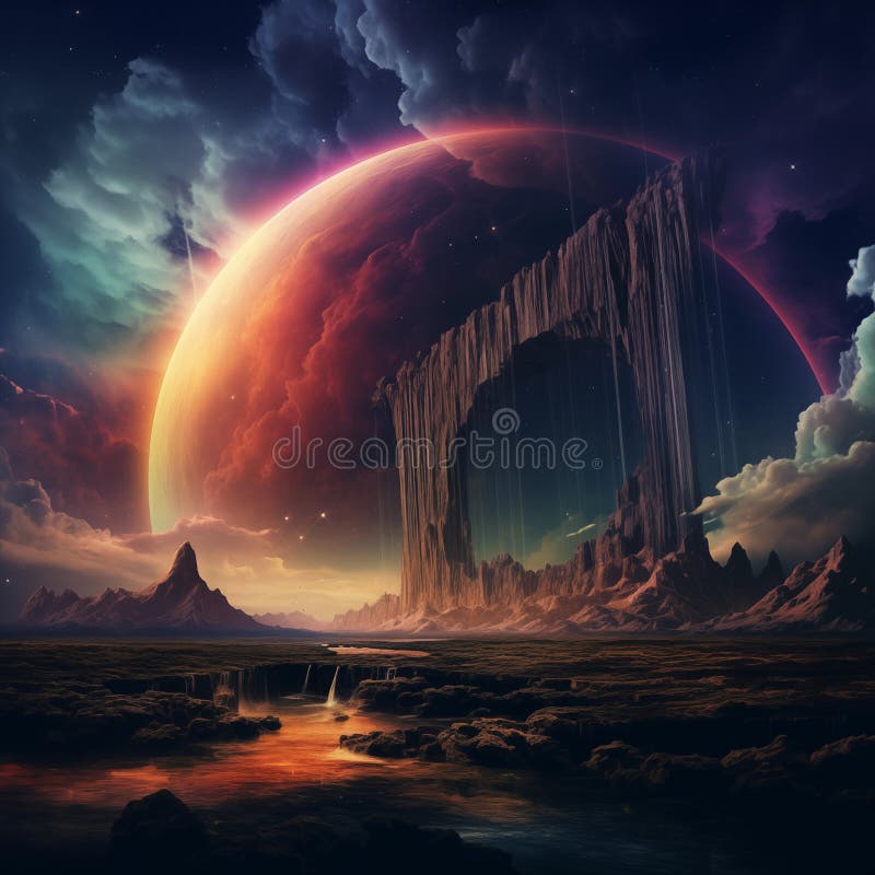 Moon and the rock stock illustration. Illustration of rock - 333971583
