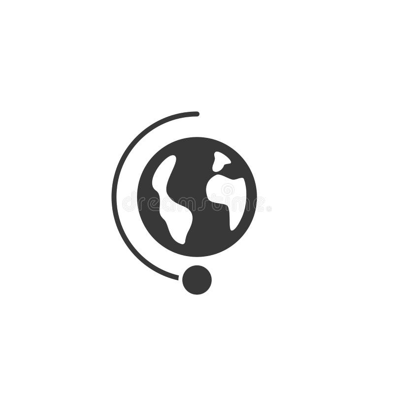 Moon Rotation Around the Earth. First Quarter Phase. Icon. Weather ...