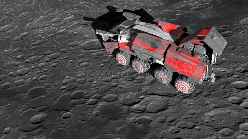 Moon Rover on the Moon. Space Expedition. Moon Surface Stock ...
