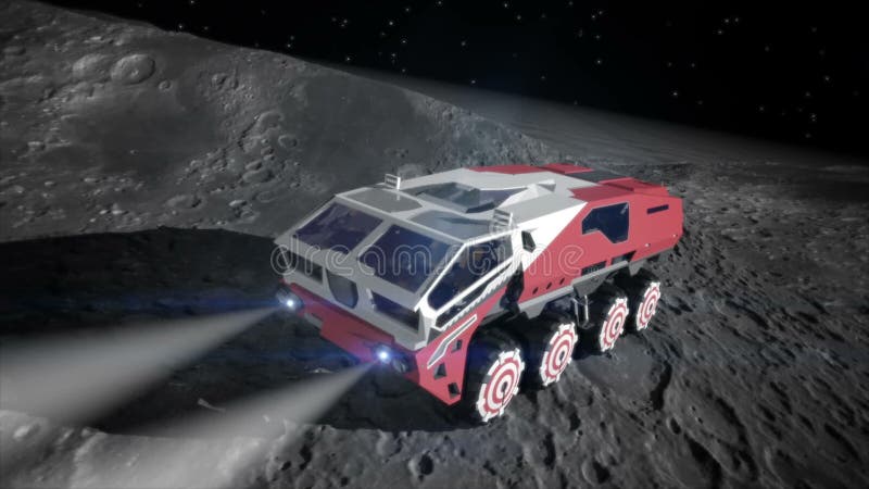 Moon Rover on the Moon. Space Expedition Stock Video - Video of explore ...
