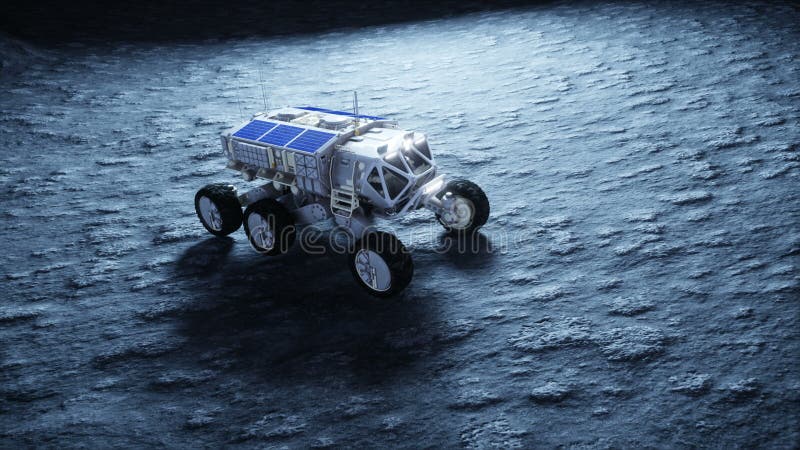 Moon Rover on the Moon. Space Expedition Stock Footage - Video of ...