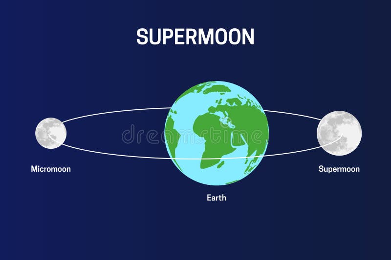 Moon S Orbit Around the Earth with Supermoon and Micromoon Stock Vector ...