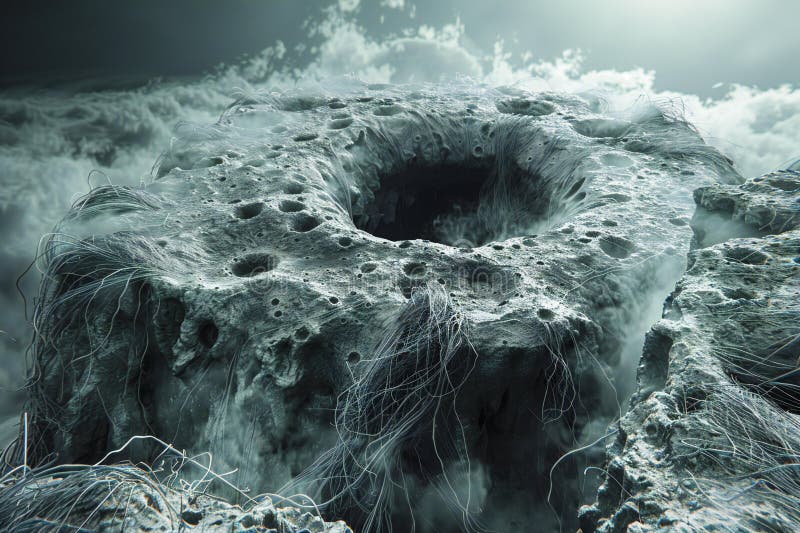 Of the Moon S Outer Surface with Crater and Hole Stock Illustration ...