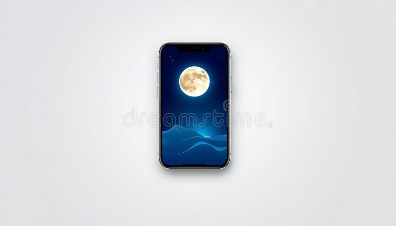 Moon Screen Mobile: Night Mode App Display Generative AI Stock ...
