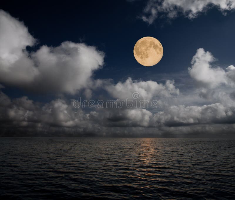 Moon and sea stock photo. Image of nature, exotic, away - 16499806