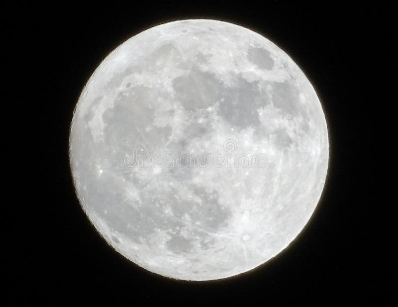 The Moon Seen at Night from Romania. Full Moon Stock Photo - Image of ...