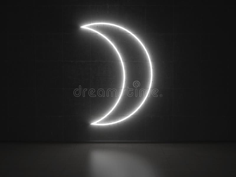 Moon - Series Neon Signs stock illustration. Illustration of luminous ...