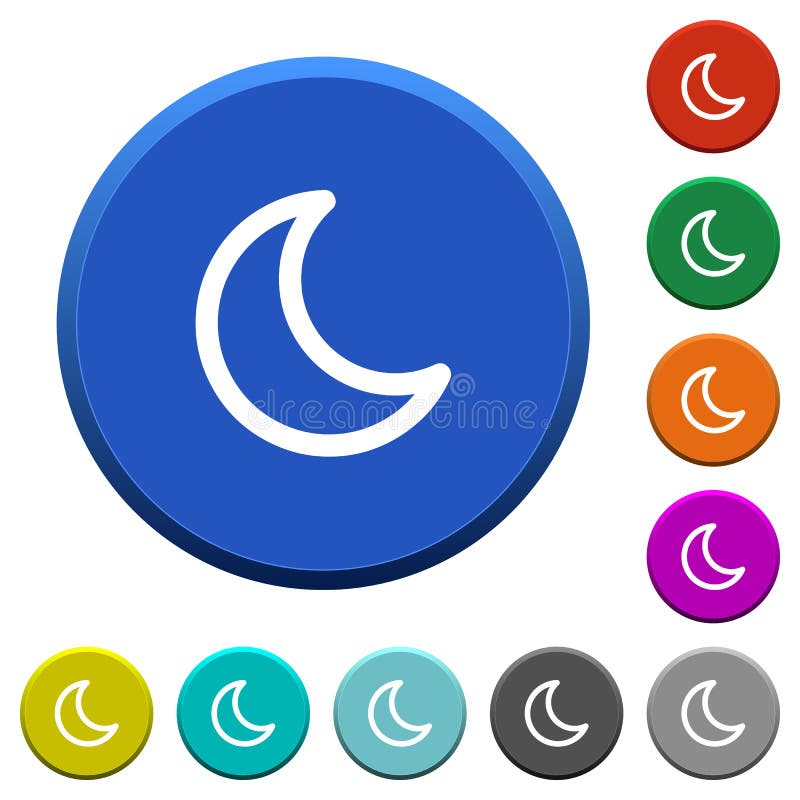 Moon shape beveled buttons stock vector. Illustration of light - 187883955