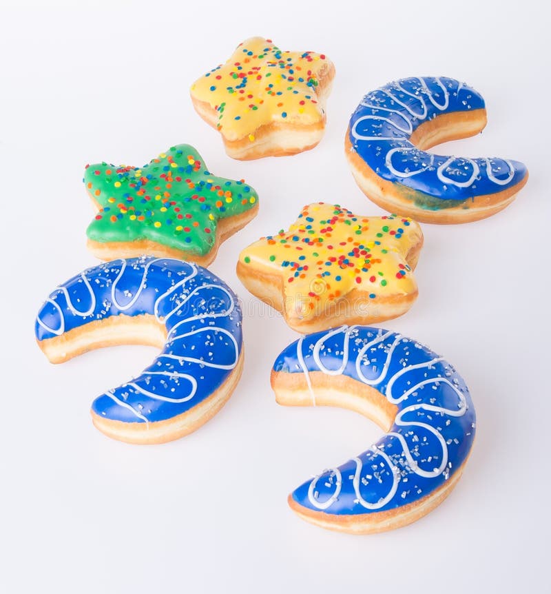 Moon Shape Donut on Background Stock Photo - Image of chocolate, pink ...