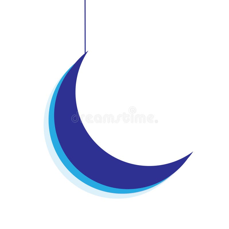 Moon Shape Vector Design with Blue Color Blend Stock Illustration ...