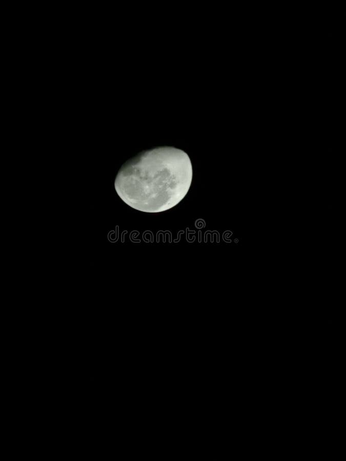 Moon Shine in the Night Sky. without Any Cloud Stock Image - Image of ...