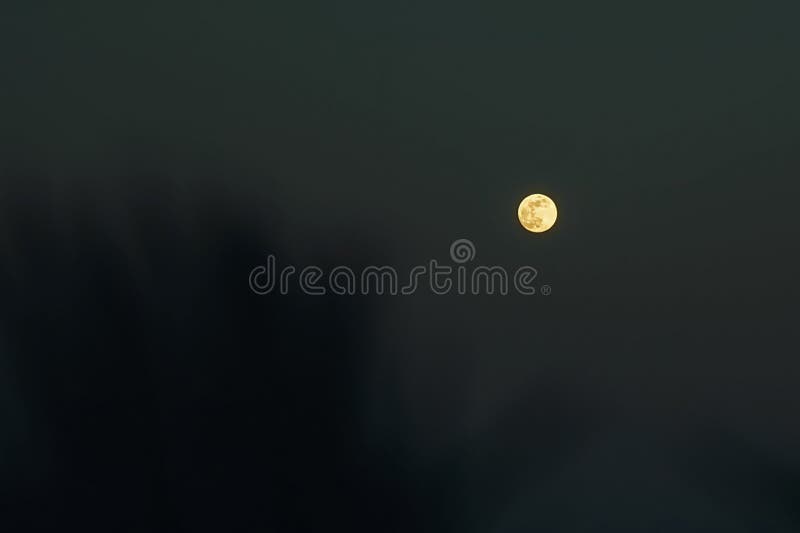 The Moon Shines Brightly Overnight Stock Image - Image of light, night ...