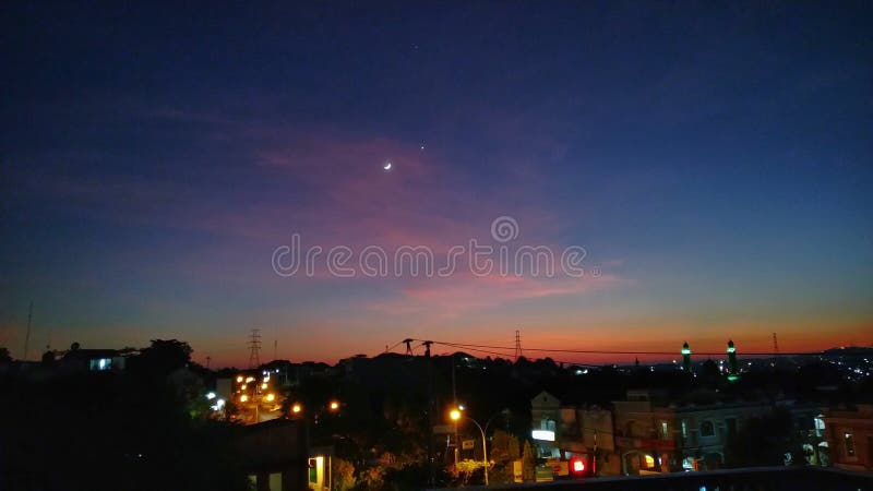 The Moon Shining in the Calm Sky Stock Photo - Image of afterglow ...