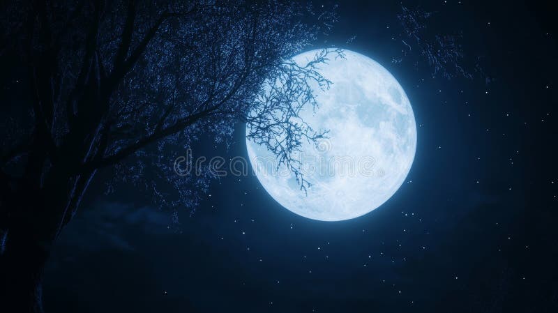 The Moon Shining at Night, a Symbol of Sweet Sleep or Dreams, with a ...