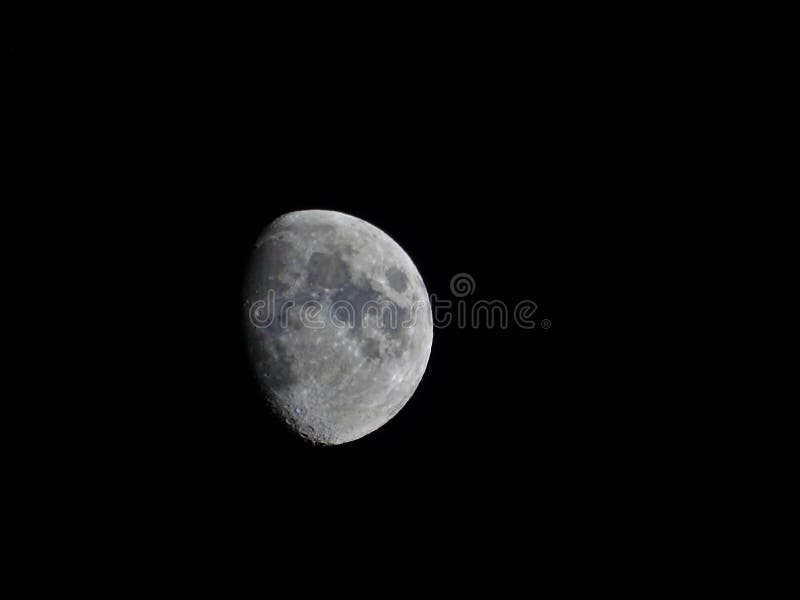 Moon Shining Pale Light in the Night Sky Stock Photo - Image of ...