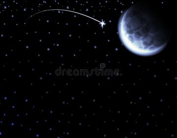 Moon Shooting Star Night Sky Stock Illustration - Illustration of clip ...