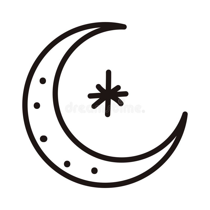 Moon sketch icon Vector stock illustration. Illustration of drawn ...