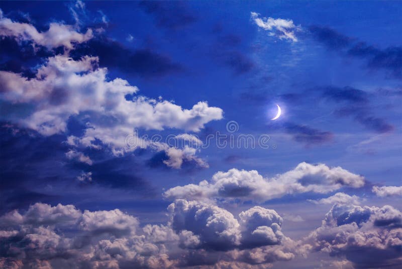 Moon and beautiful clouds stock photo. Image of gloomy - 17266702