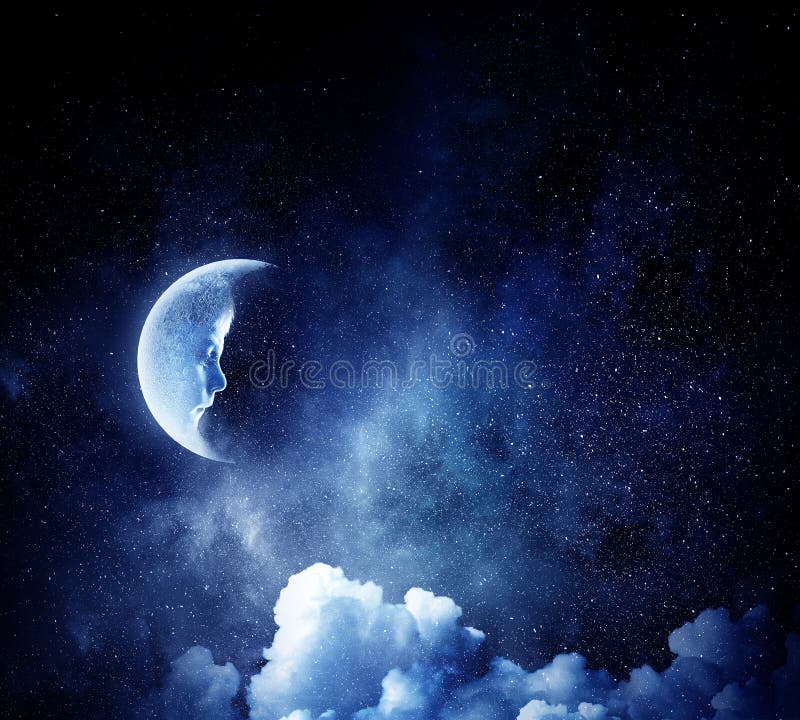 Moon in sky . Mixed media stock photo. Image of moon - 87522318