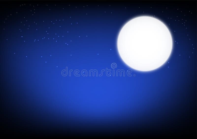 Moon on the Sky at Night Time Graphics Design Vector Illustration Stock ...