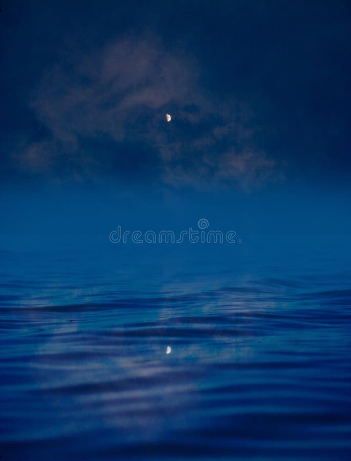 Moon on the Sky with Reflection on Water Stock Image - Image of beauty ...