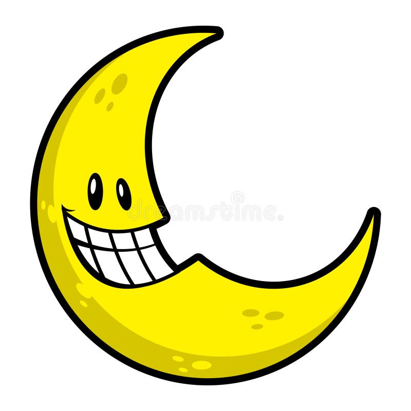 Moon Smiling Cartoon stock vector. Illustration of vector - 57844192