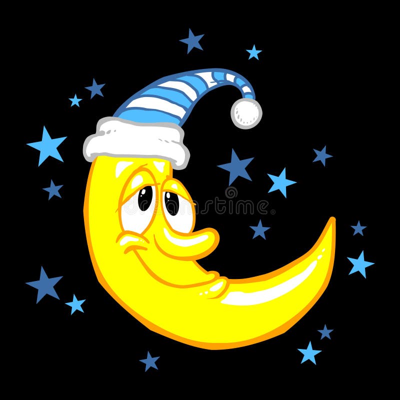 Moon Smiling Cartoon stock vector. Illustration of black - 57844313