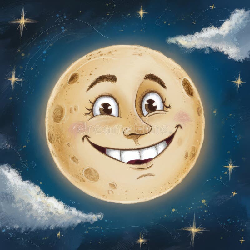 Smiling Moon Face Stock Illustrations – 2,943 Smiling Moon Face Stock ...