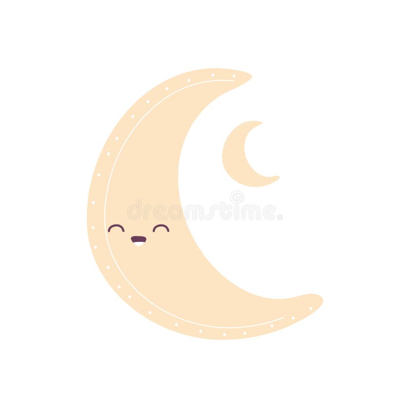 Moon Smiling Cartoon stock vector. Illustration of background - 57844161