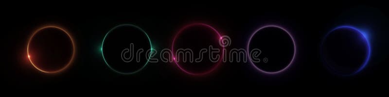 Moon or Solar Eclipse Circles Set Stock Vector - Illustration of color ...