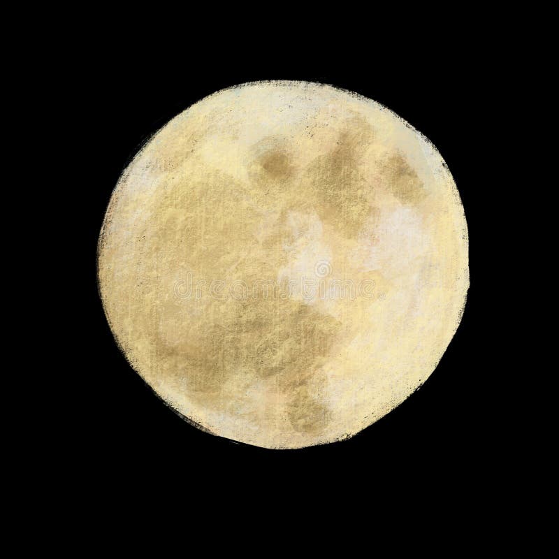 Moon Solar System Planets Illustration Painting Chalk Art Drawing Style ...