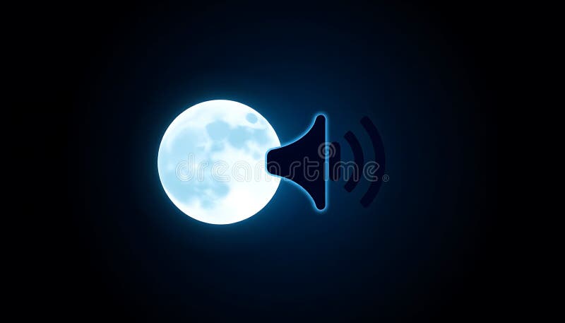Moon Speaker Icon Audio Night Theme Generative AI Stock Illustration ...