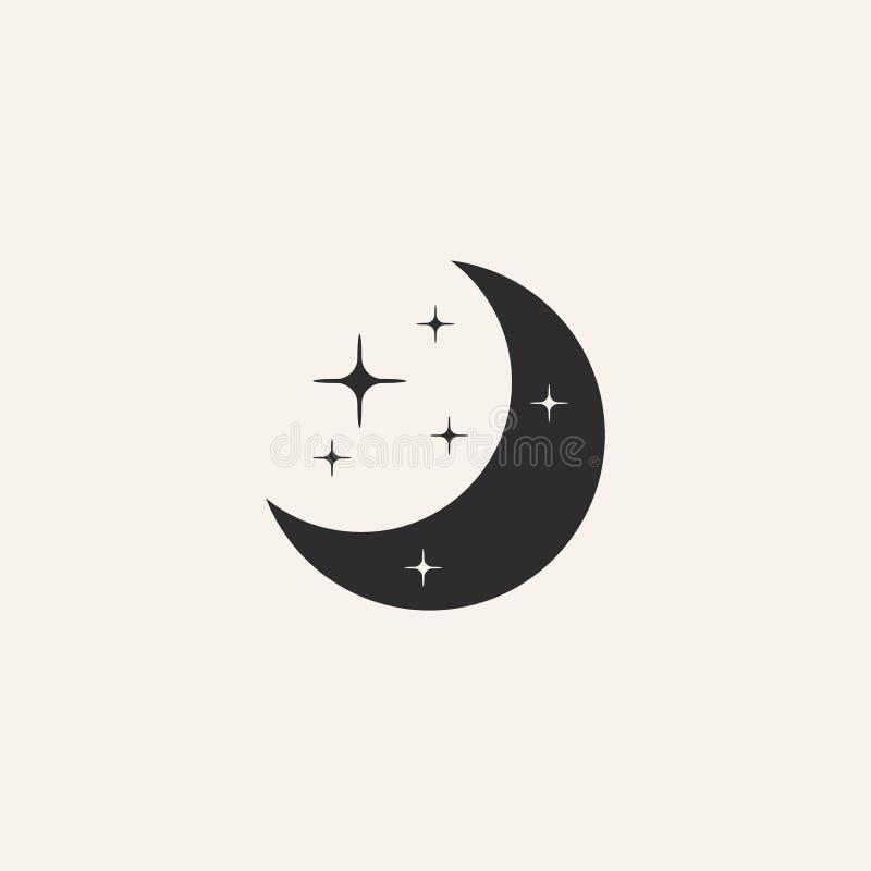 Moon Star Art Vector Illustration Logo Design Stock Vector ...