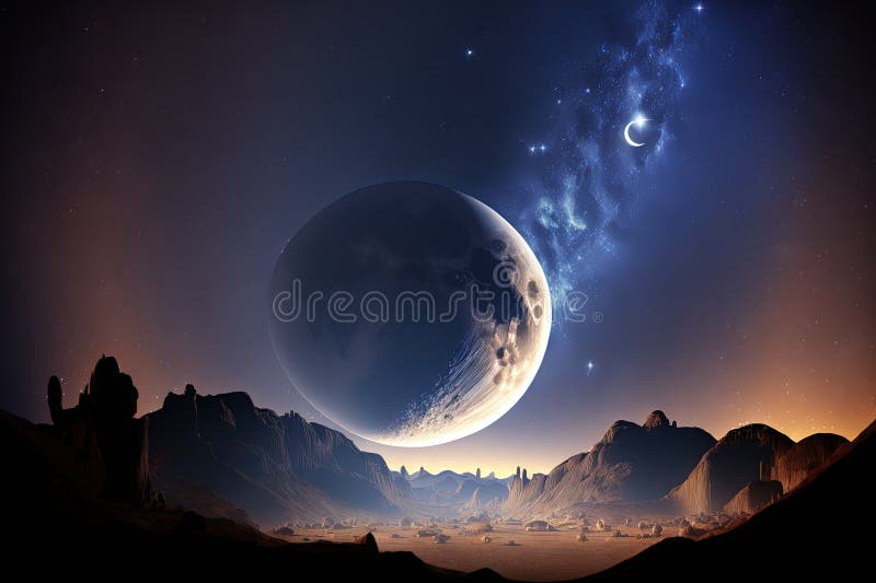 Moon and Star Backdrop. NASA Supplied this Photograph Stock ...