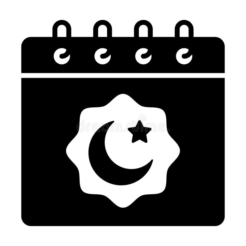 Moon and Star with Calendar Showing Concept of Ramadan Calendar Stock ...