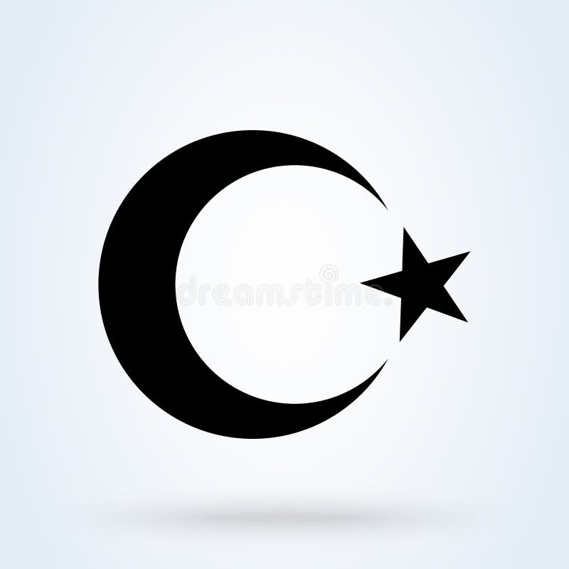 Moon and Star Islamic Crescent. Simple Vector Modern Icon Design ...