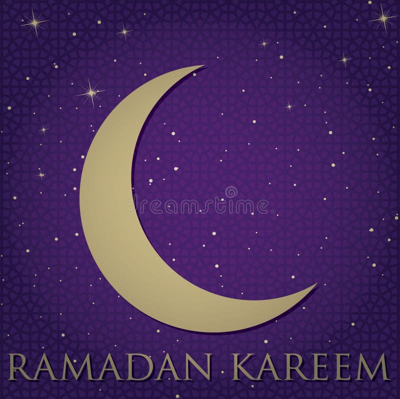 Moon and star Ramadan card stock vector. Illustration of islam - 163953771