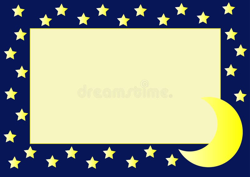 Moon and Stars Picture Frame Stock Vector - Illustration of moon ...