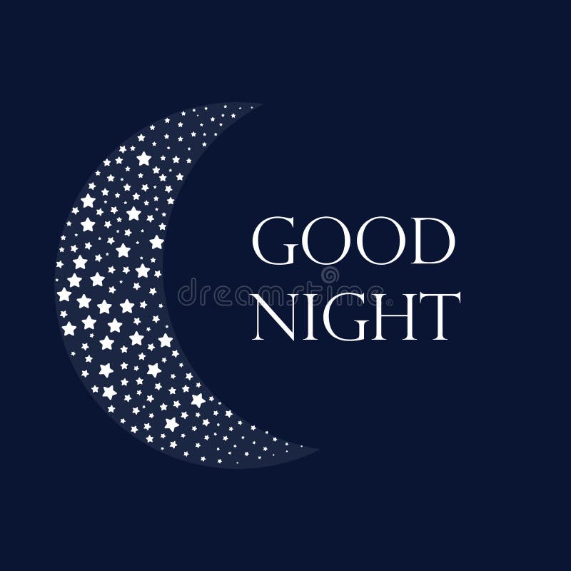 Moon and Stars Background. Good Night. Stock Illustration ...