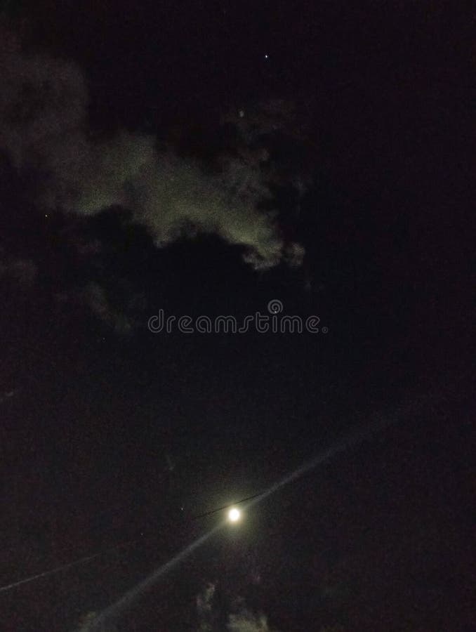 Moon, Stars and Clouds at Night Stock Image - Image of clouds, night ...